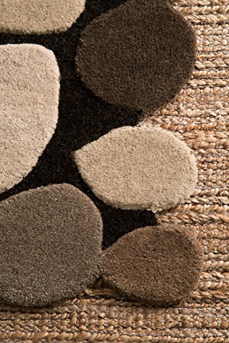 nuLOOM Hand Tufted Pebbles Area Rug, 7' 6" x 9' 6", Natural