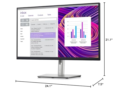 Dell P2723DE 27" QHD WLED LCD Monitor - 16:9 - Black, Silver