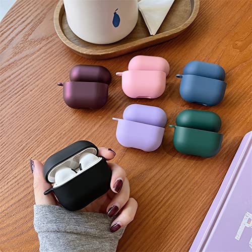 DAYJOY Hard Plastic Protective PC Case Cover Sleeve Compatible with Lenovo thinkplus LP40 Earbuds, Frosted Touch Feel Protective Skin Sleeve with Carabiner (Black)