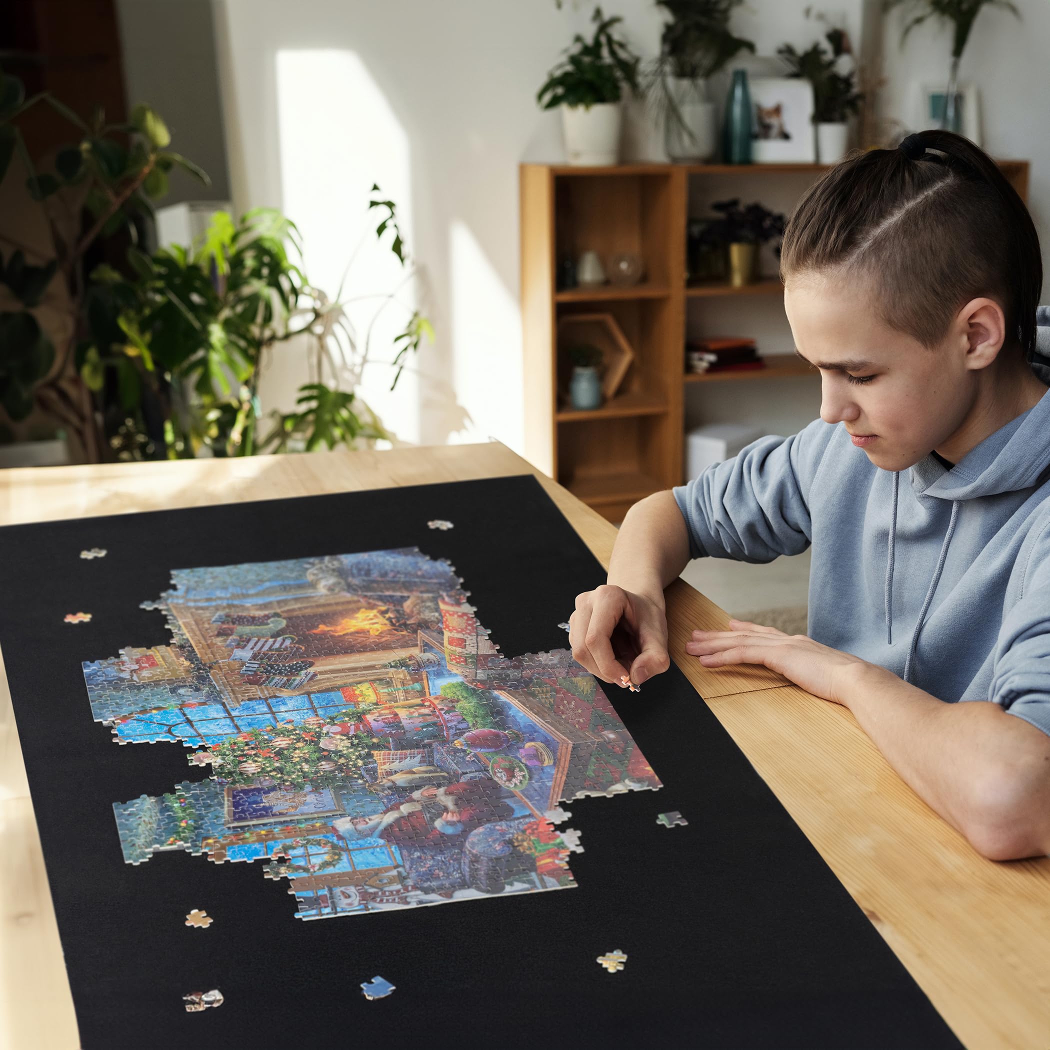 Lavievert Jigsaw Puzzle Mat Roll Up, Portable Puzzle Board Puzzle Storage Puzzle Saver, Environmental Friendly Material, Store Jigsaw Puzzles Up to 1500 Pieces
