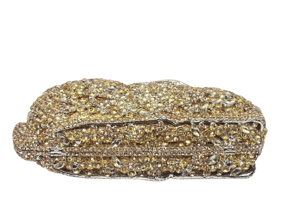 Rabbit Bunny Women Crystal Evening Bags and Clutches Formal Party Dinner Rhinestone Minaudiere Purse and Handbag (A)