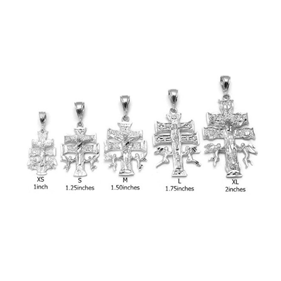 Blue Apple Co. D/C Caravaca Cross Charm For Chain Pendant 925 Sterling Silver