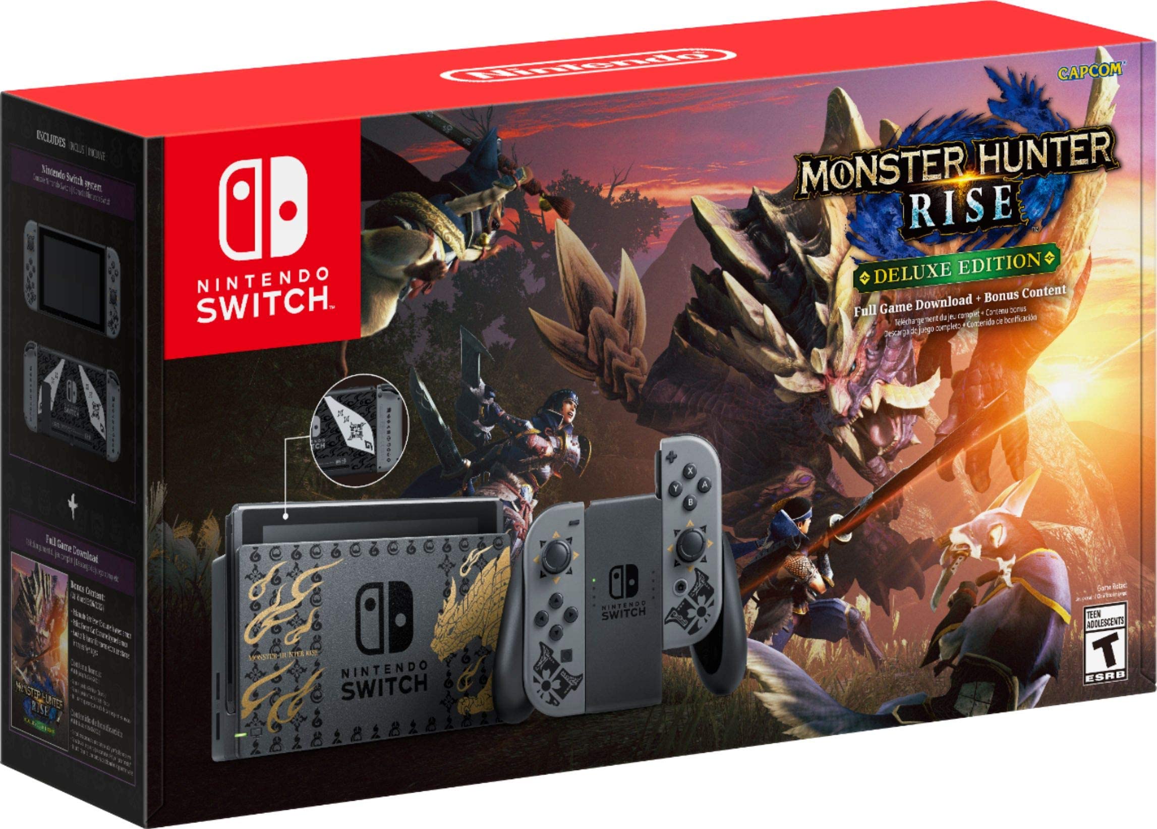 Newest Rise Deluxe Edition 32GB Console, Gray Joy-Con, 6.2" Multi-Touch Screen, HDMI, Bluetooth, WiFi, Extra External 64GB Storage plus Ultimate 18-in-1 Case