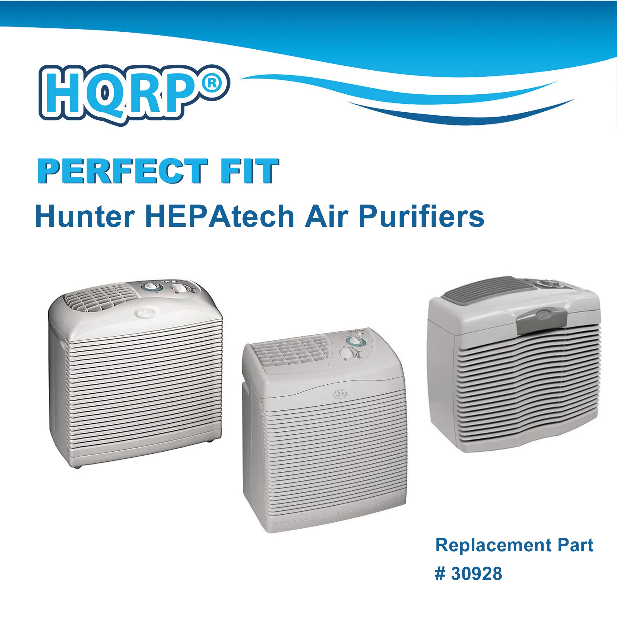 HQRP 2-Pack Filter Compatible with Hunter HEPAtech 30057, 30059, 30060, 30061, 30067, 30078, 30079, 30124, 30126, 30128, 30180, 30183, 30932, Air Purifiers