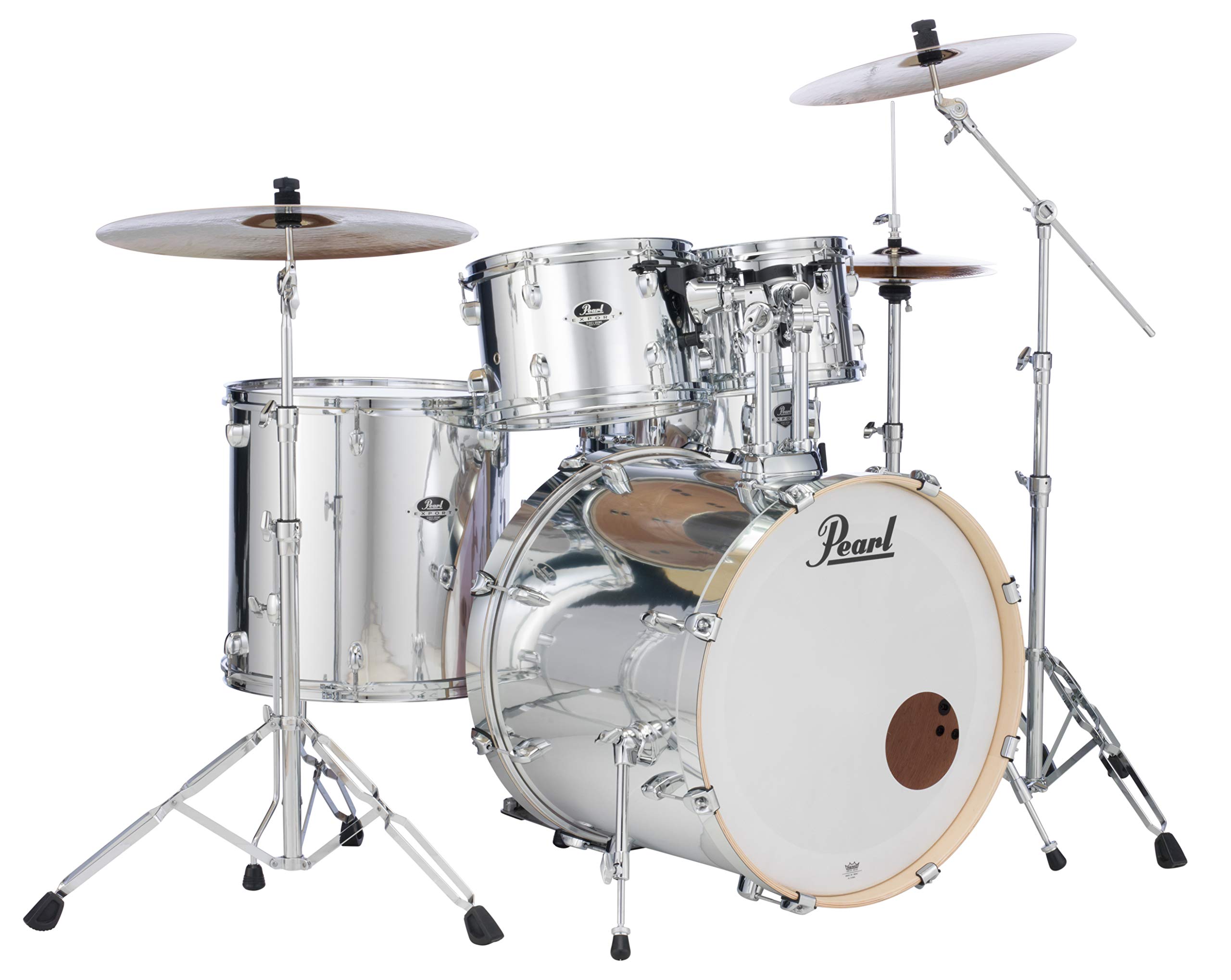 Pearl Export 5-pc. Drum Set w/830-Series Hardware Pack (Cymbals not Included), Mirror Chrome (EXX725/C49)