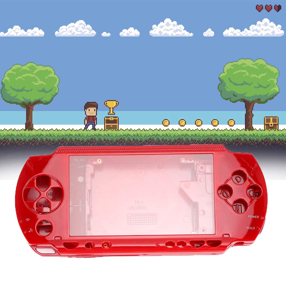 Lazmin Replacement Controller Skin PSP Protective Case, Game Console Shell with Screwdriver for PSP1000 Console(Red)