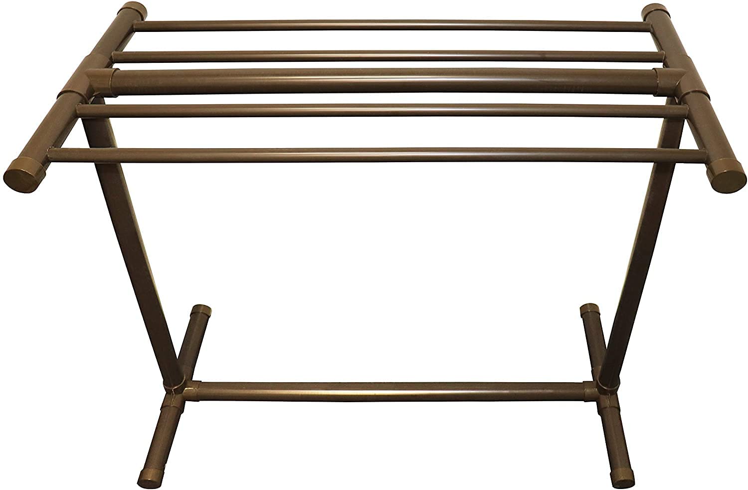 Essentially Yours Pool Towel Rack 5 Bar | Horizontal Free Standing Poolside Storage Organizer, Stores Floats, (47" W x 20" L x 50" H), Brown Style 665412