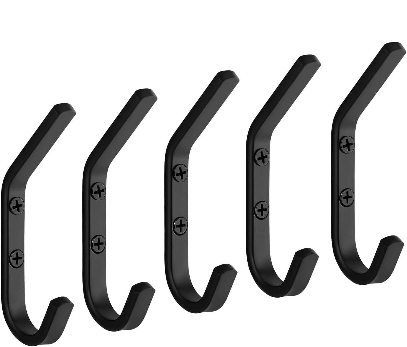 Coat Rack Hooks Wall Mounted,5 Packs Large Wall Hooks, Bath Towel Rope Hooks for Kitchen, Door, Cabinet, Bathroom, Foyers, Hallways.Heavy Duty Hanger for Purse, Rack for Closet and Door Wall Mounted