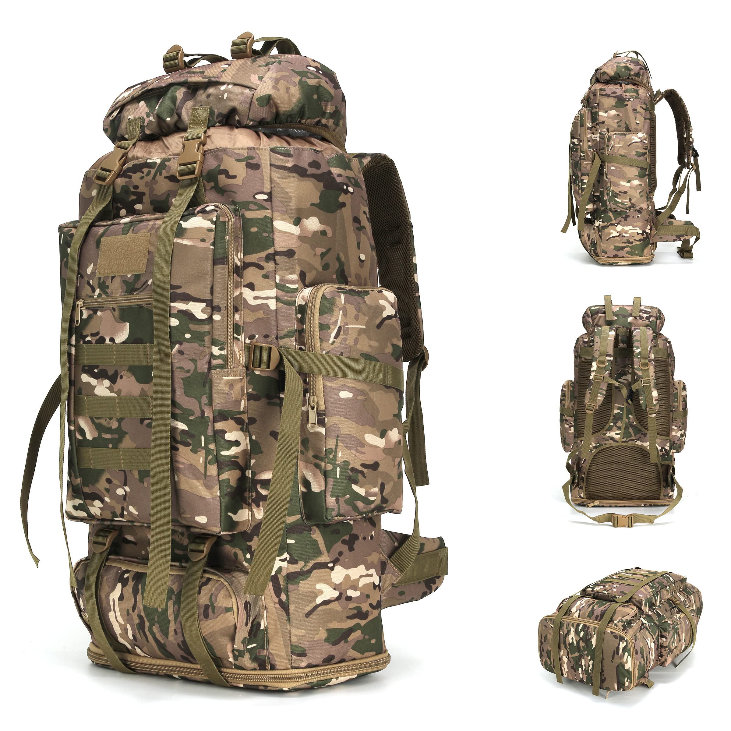 BNMJVJL 100L Camping Hiking Military Tactical Backpack Outdoor Climbing Sport Bags for Camping,Backpacking
