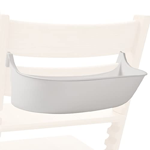 High Chair Catchy Compatible with Tripp Trapp Highchair Storage Tray | Multipurpose Highchair Storage Tray Accessory for Storage Bibs, Baby Wipes, Snacks, Toys | Dishwasher-Safe & BPA-Free - White