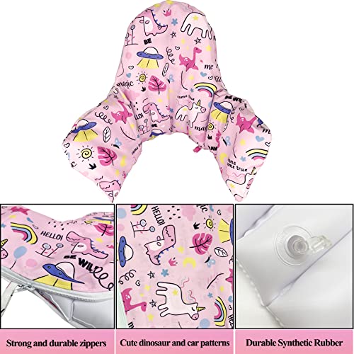 High Chair Cushion with Cover for IKEA Antilop High Chair, MISSEIAR Wooden High Chair Pad Pillow, Cushion Insert for Replacement, Built-in Inflatable Cushion (Pink)