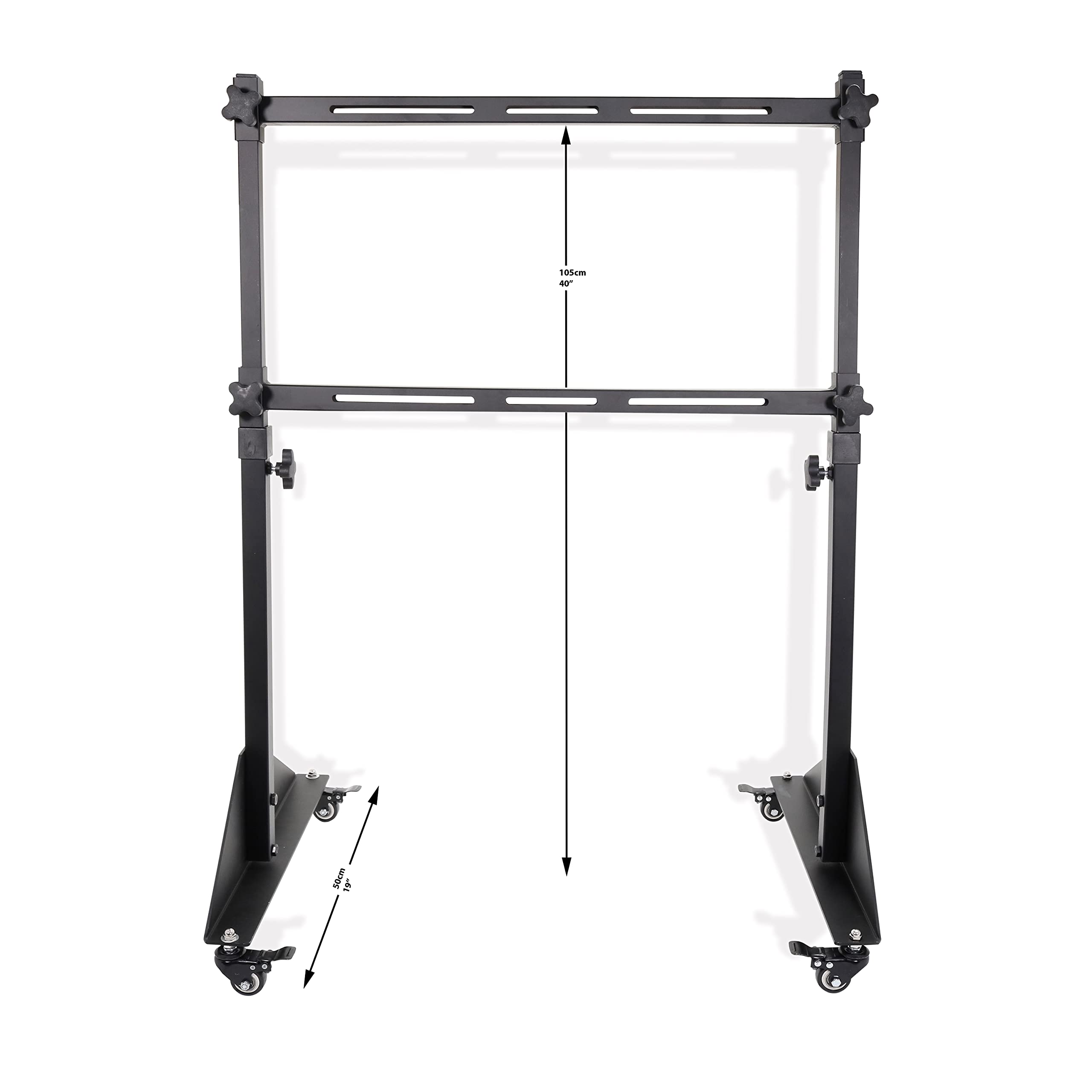 BINKOBO Simulator Monitor Stand - Free Standing with Lockable Castor Wheels - Complete with Cable Ties