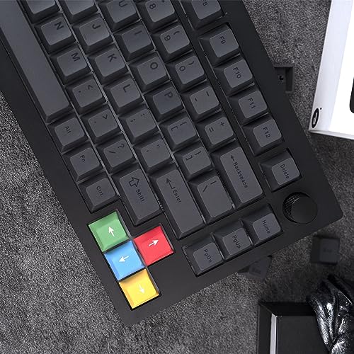 GEKUCAP 128 Keys Dark Grey Keycaps, Cherrr Profile PBT Customized Keycaps Set, Dye Sublimation Black and Grey Keycaps Fit for Any Cherry Mx Switches Gaming Mechanical Keyboard