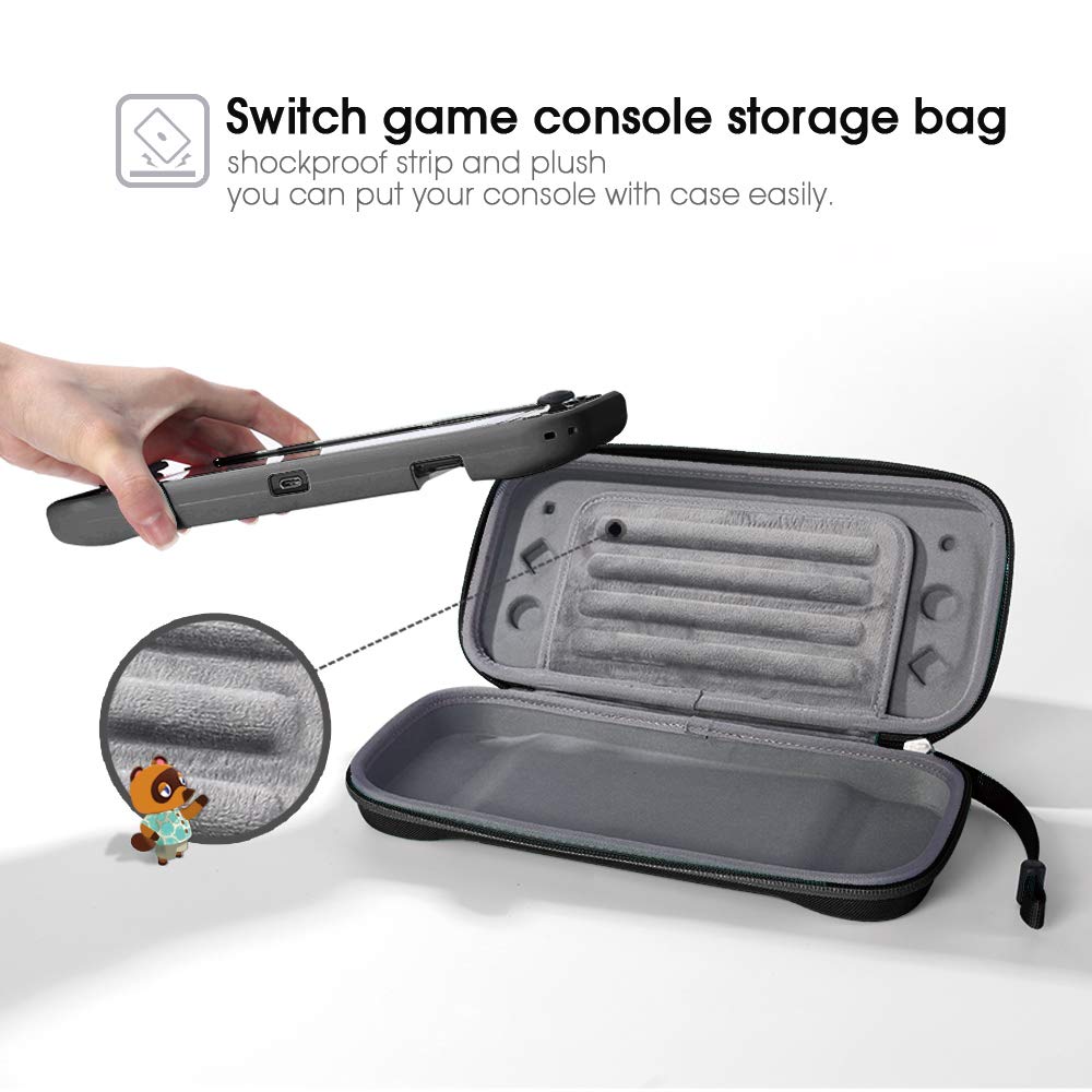 Smatree Hard Shell Carry Case for Nintendo Switch with 10 Game Cartridges, Protective Storage Case for Travel(Black)
