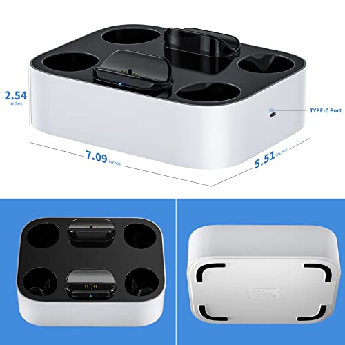 LVFAN PS5 Controller Charger Station, PS5 Controller Accessories, Dual Fast Charging Station PS5 Controller Charger for Playstation 5 Controller / PS5 Dualsense Controller (White)