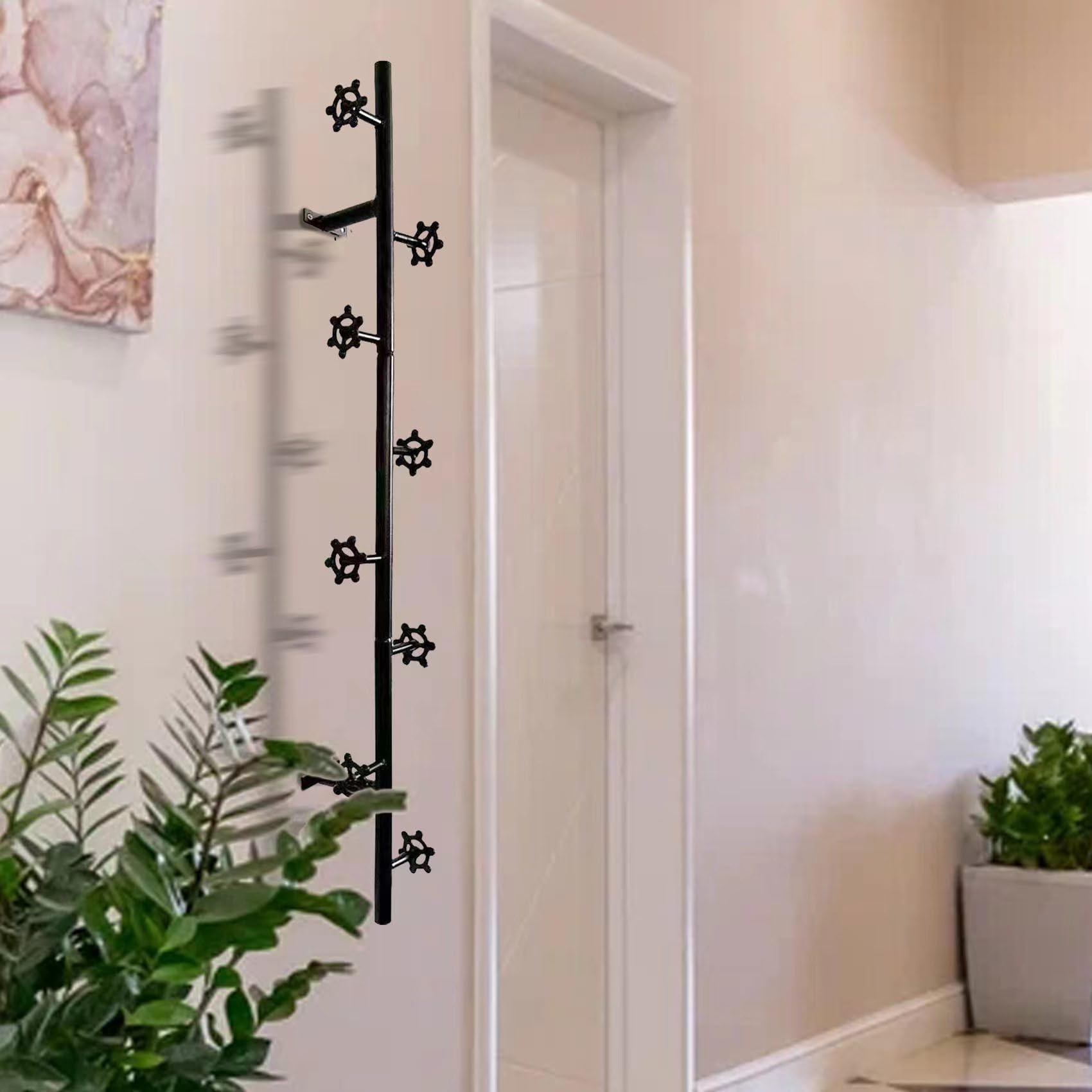 changqing Vertical Faucet Coat Rack Wall Mounted 35 Inch, Metal Rotatable Vertical Hat Rack for Wall, Modern Wall Coat Tree for Hats, Jackets, Bags, Entryway Bedroom
