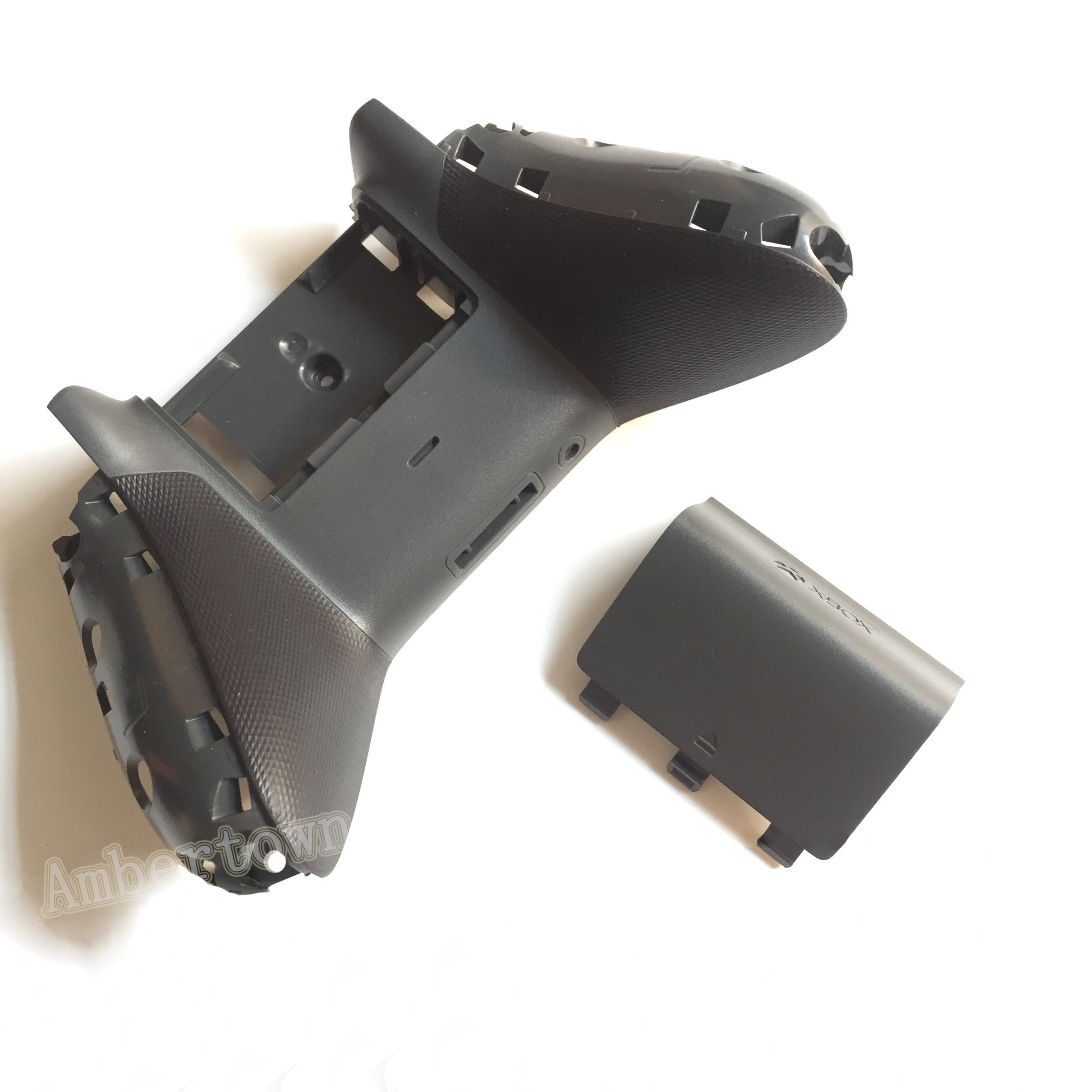 Back Housing Shell & Back Battery Door Cover Case for Xbox One S Controller - Black