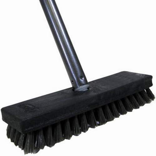 Quickie Deck Scrub with 54-Inch Handle, Duratek Block, Scraper Blade, Clean and Remove Debris and Dirt on Decks, Outdoor Surfaces