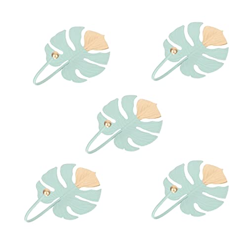 DOITOOL Metal Hangers Palm Leaf Wall Hooks Hanger: 5pcs Decorative Monstera Leaf Towel Hooks Rustic Key Hangers for Coat Hat Robe Entryway Car Key Holder