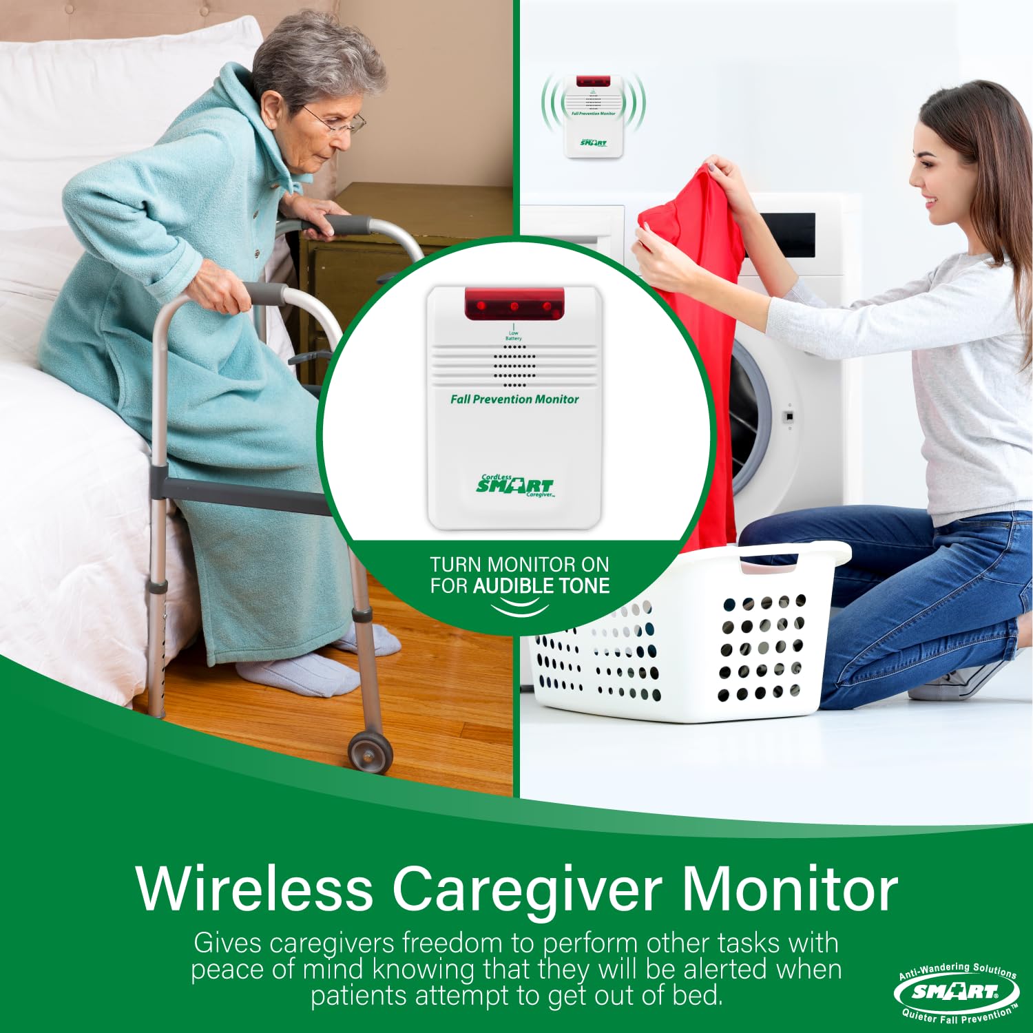 Smart Caregiver Wireless and Cordless Weight Sensing Bed Pad – 10” x 30” (Monitor or Alarm Included).