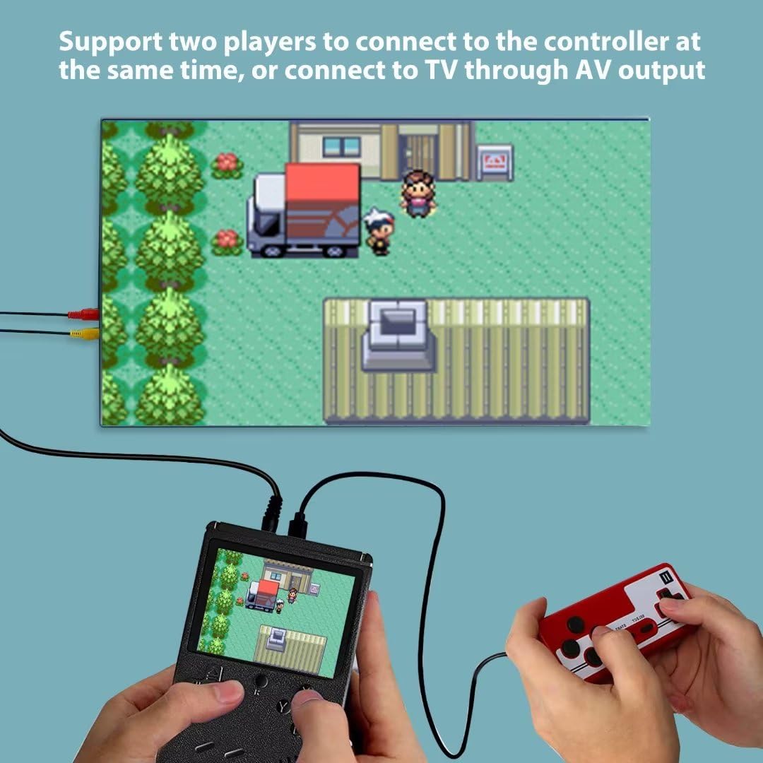 USonline911 Retro Portable Mini Handheld Video Game Console 8-Bit 3.0 Inch Color LCD Game Player Built-in 400 Games Kids Gift Accessories