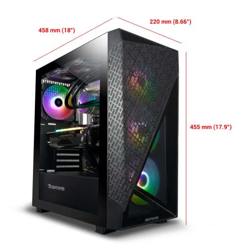 iBuyPower Pro Gaming PC Computer Desktop SlateMeshA7N4701 (AMD Ryzen 7-7700X 4.5 GHz, Nvidia GeForce RTX 4070 12GB, 32 GB 5200 MHz DDR5 RAM, 2TB NVMe SSD, WiFi Ready, Windows 11 Home)