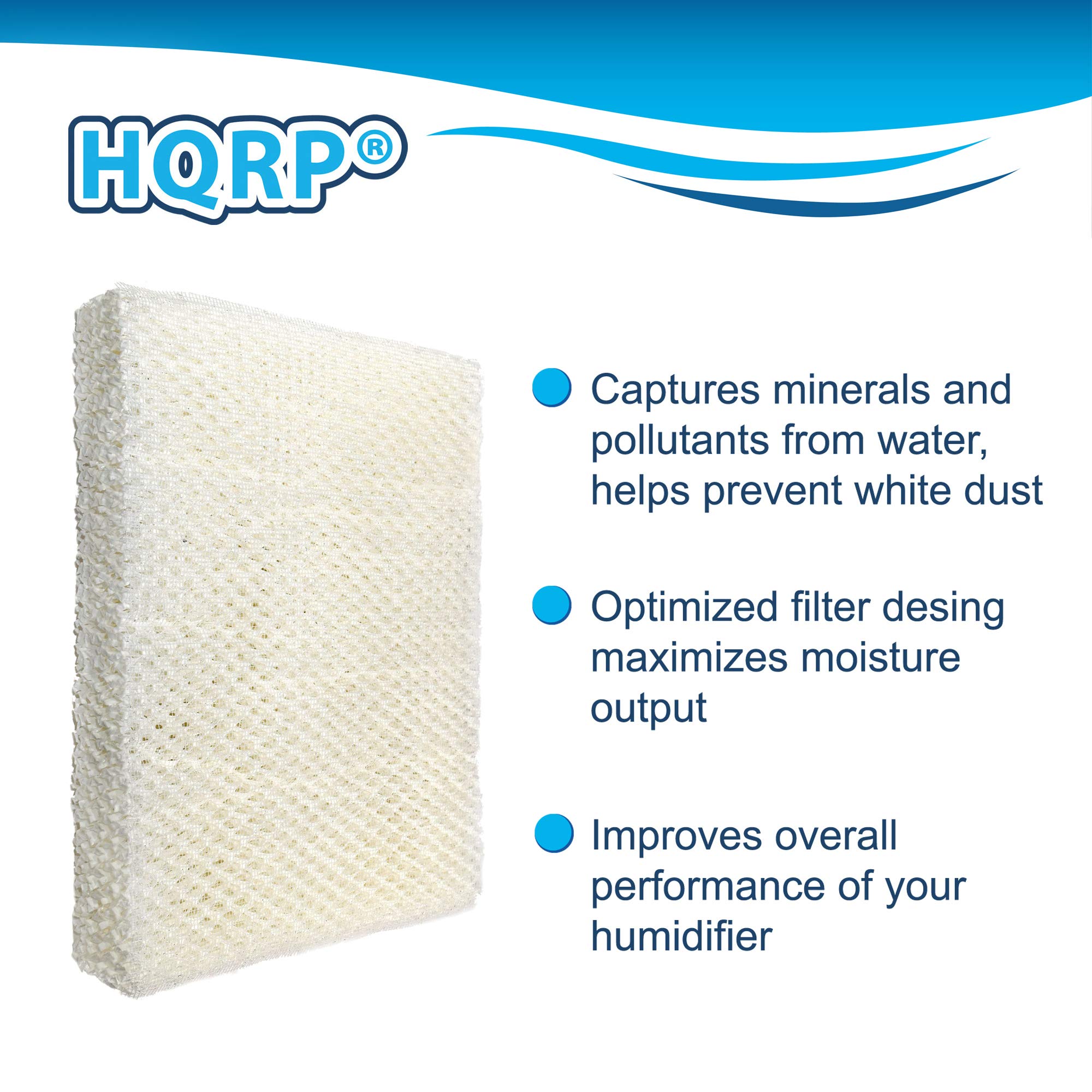 HQRP 4-pack Wick Filter compatible with Hunter 35617, 36516, 36517, 36518, 36316, 36317 Cool Mist Humidifiers, 31949 31947 HN1949 Replacement