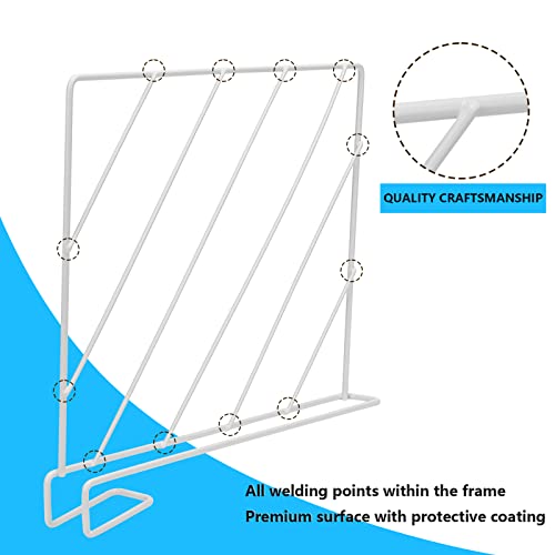 Hiziwimi 4 PCS White Metal Shelf Dividers, Multi-Functional Shelf Separator, Adjustable Clothing Organizer, White Hollow Dividers for Storage, Wood Closet, Kitchen and Office Shelves (White-4pc)