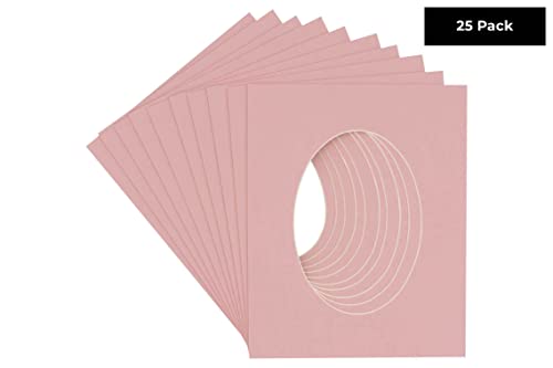 CountryArtHouse Pink Acid Free 16x40 Oval Picture Frame Mat with White Core Bevel Cut for 12x36 Pictures - Fits 16x40 Frame - Pack of 25 Matboards