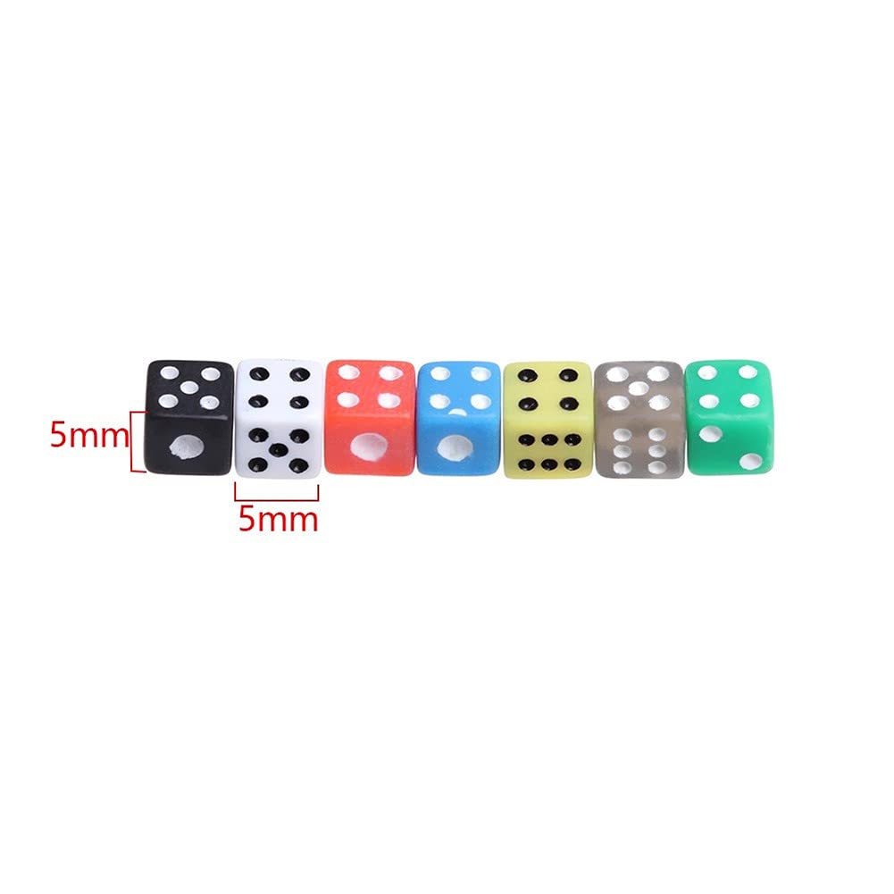 U-M 50PCS/Bag 6 Sided Dices Table Games Dice 5MM Acrylic Round Corner Board Game Dice Party Game Dices Portable Cubes Digital Dices Attractive Processed