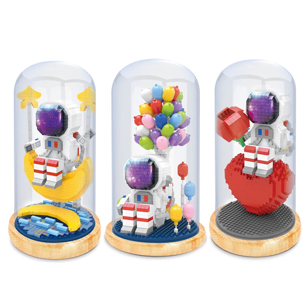 Uvini Building Blocks Astronaut Model with Light STEM Building Toy Micro Blocks for Adults or Teens Gifts Spaceman on Moon Mini Blocks Set DIY Bricks Toys 819PCS(00878)