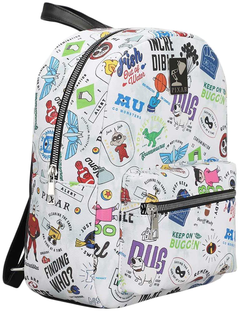 Bioworld Pixar Animated Movie Characters Toss Print Mini Backpack