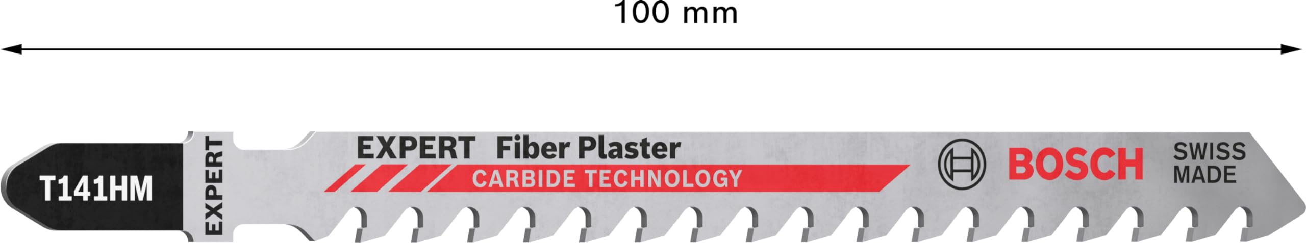 Bosch Professional 2 x Expert 'Fiber Plaster' T 141 HM Jigsaw Blade (for Fibre Cement Board, Plasterboard, Length 100 mm, Jigsaw Accessories)