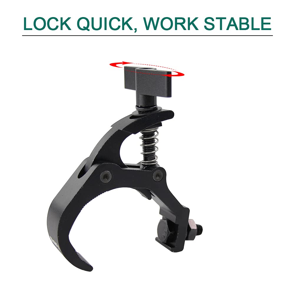 V-Show DJ Light Truss Clamps - C Clamp Mounting Truss Bracket Hook Clamp, Heavy Duty 330lb Aluminum Alloy Truss Clamp for DJ Par Light Fits 1.57-2.04 Inch Truss (4 Pack)