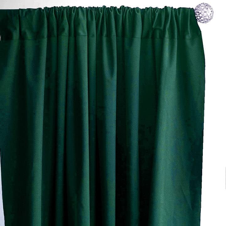 Efavormart 2 Pack | Hunter Emerald Green Fire Retardant Scuba Polyester Curtain Panel Backdrops Wrinkle Free with Rod Pockets - 10ftx10ft