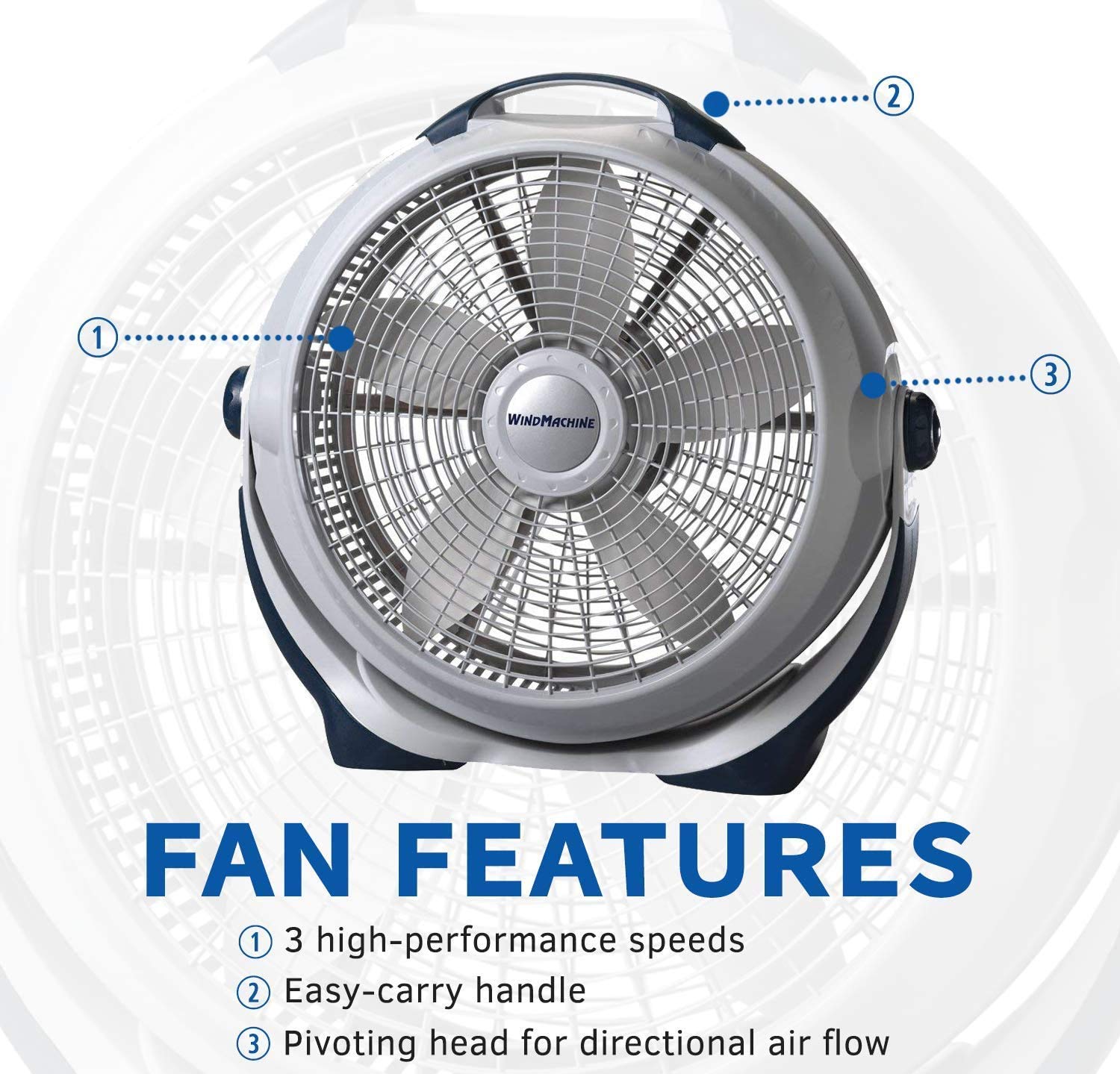 Lasko Wind Machine 20" Air Circulator, Black Wind 20