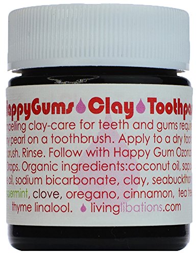 Living Libations - Organic Happy Gums Cleansing Clay Toothpaste | Natural, Wildcrafted, Vegan Clean Beauty (0.5 fl oz | 15 mL)