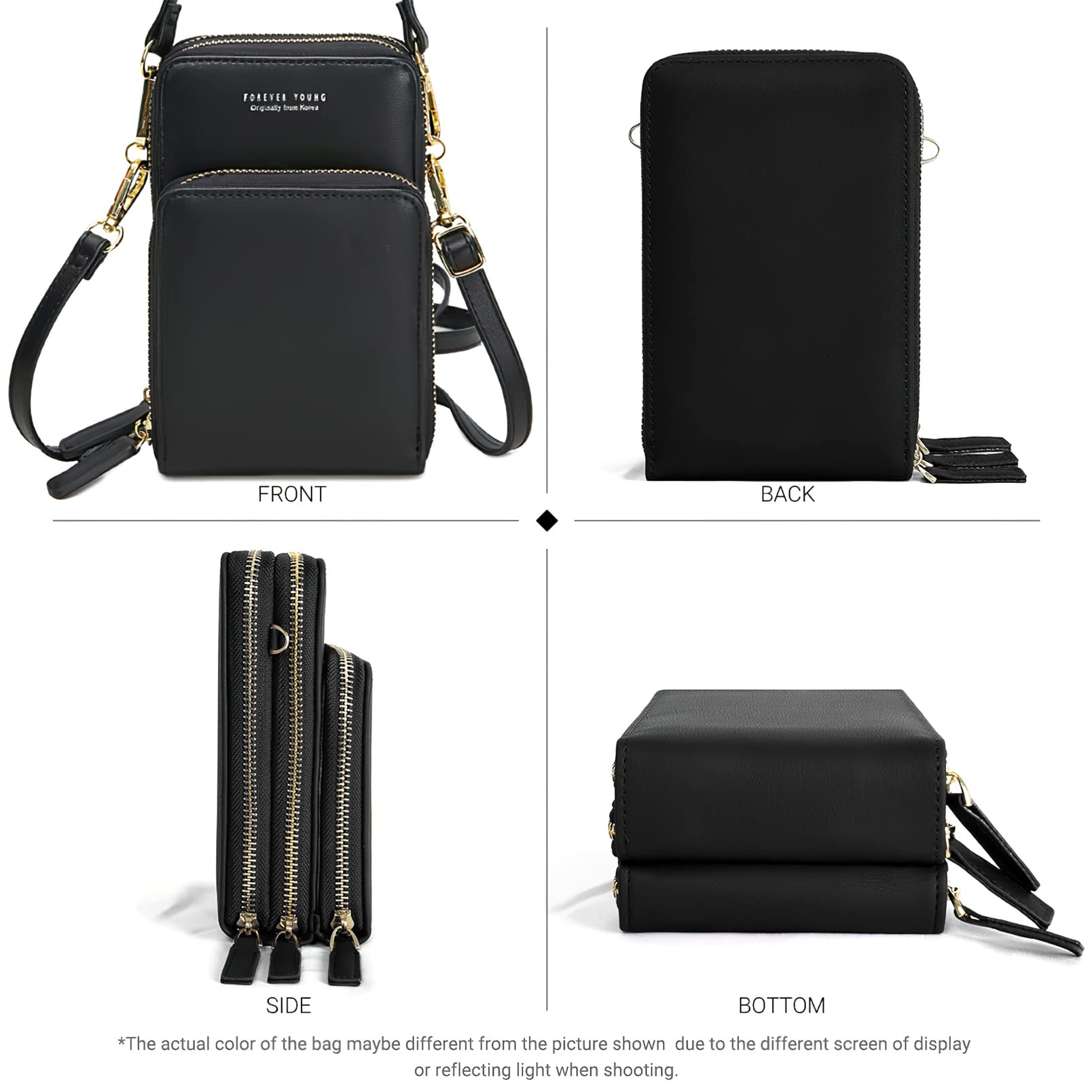 LassZone Women Small Cross Body Phone Bags Cell Phone Wallet Card Hold Purse Shoulder Bags with Two Straps