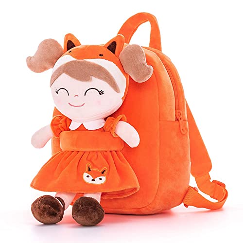 Gloveleya Kids Backpack Toddler Backpack Soft Plush Fox Girl Doll Backpacks 9"ā¦