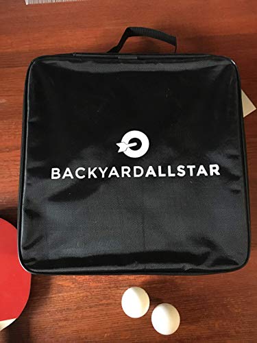 BackyardAllStar | Table Tennis - Ping Pong Paddle Set - 4 Wooden Paddles and 8 Balls with Carrying Bag Organizer for Travel and Storage