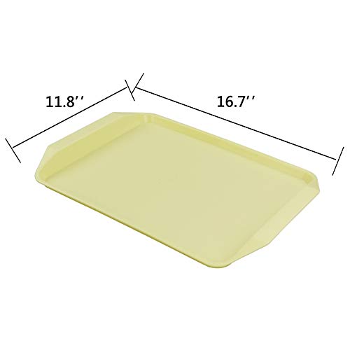 Obstnny 4-Pack Plastic Fast Food Serving Trays, Rectangular Serving Trays