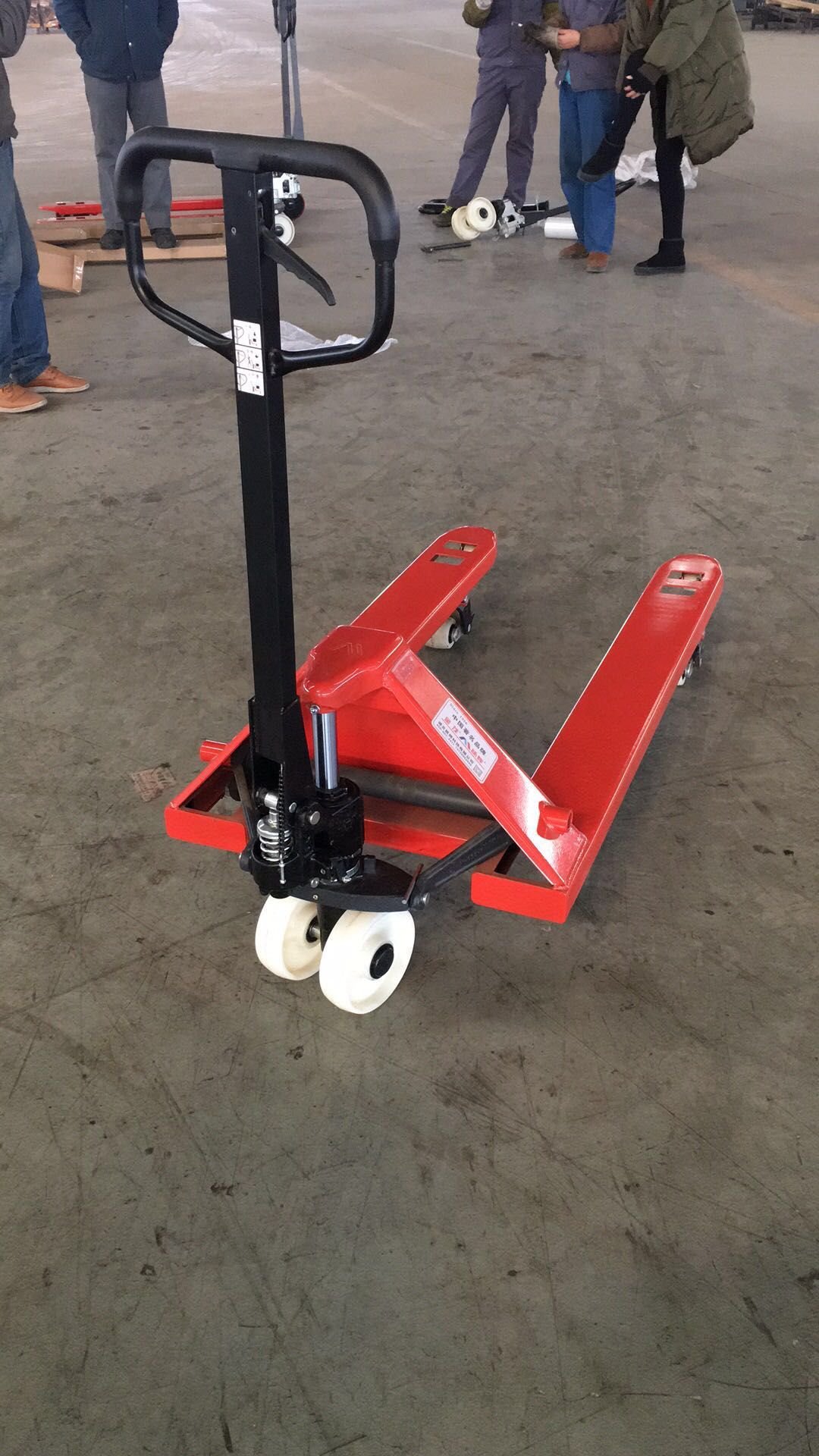 Casting Pump Nylon Wheel 5500LBS Hand Pallet Truck (1, Red)