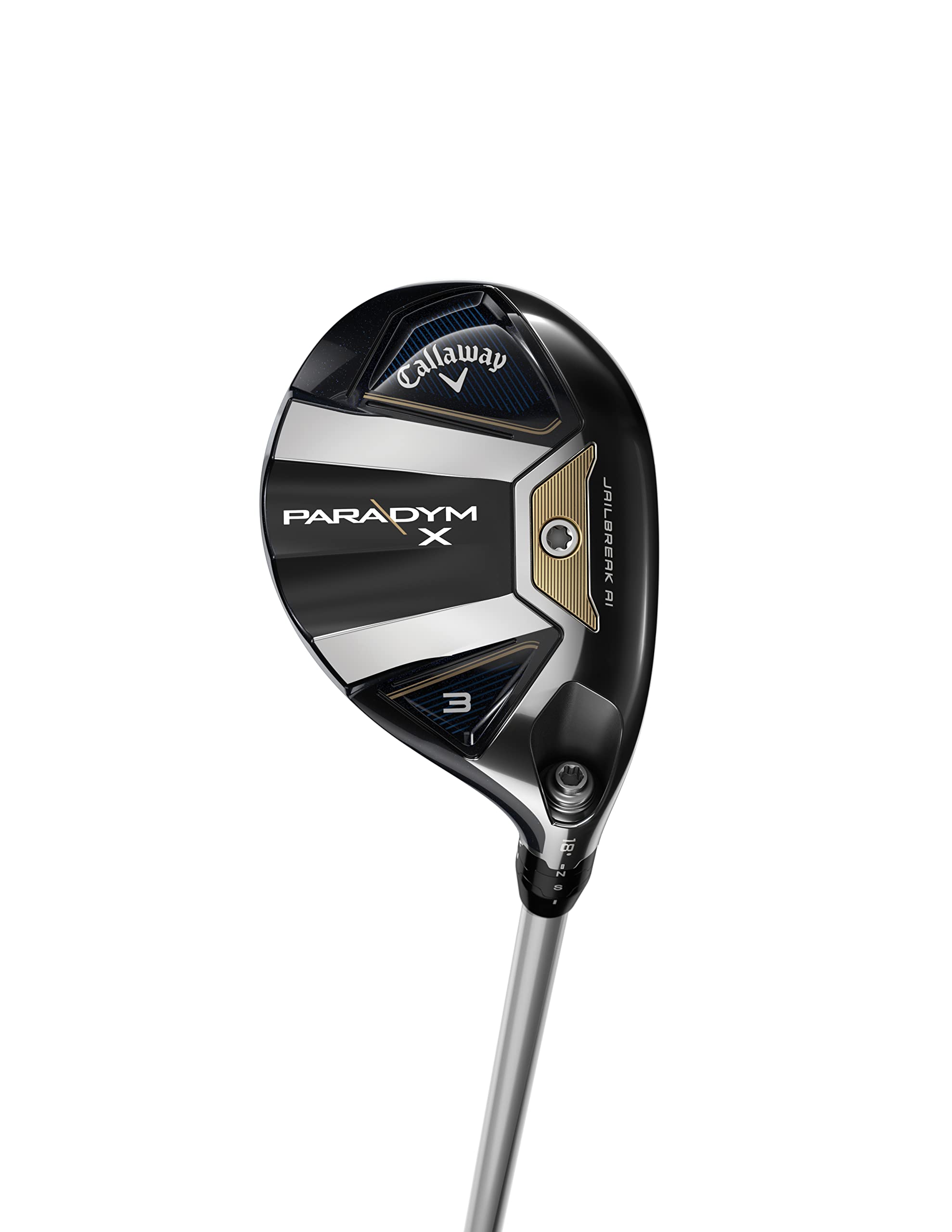 Callaway Golf 2023 Paradym X Hybrid (Right Hand, 75G Graphite Shaft, Stiff Flex, 3 Hybrid), Black, Silver