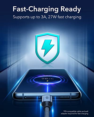 ESR USB C Headphone Adapter, 2-in-1 USB C to 3.5 mm Headphone Jack Adapter with PD Fast Charging, Portable Design, Compatible with Galaxy S22/S21/S20/Note20, iPad Air 5/Mini 6/Pro (2021/2020), Grey