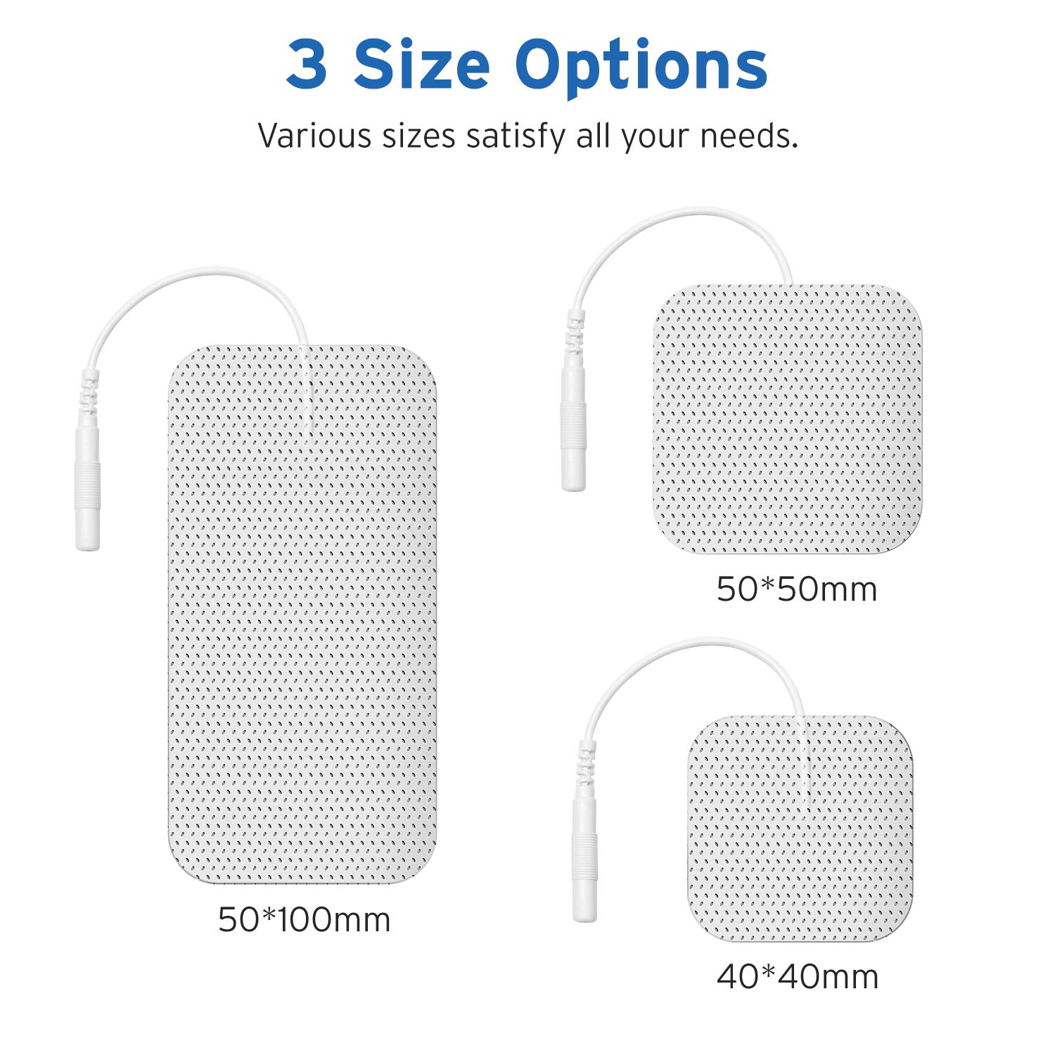 Etekcity TENS Unit Replacement Pads Electrodes for Back Pain Relief, Self-Adhesive & Gel Free for Electrotherapy White (Pack of 16)