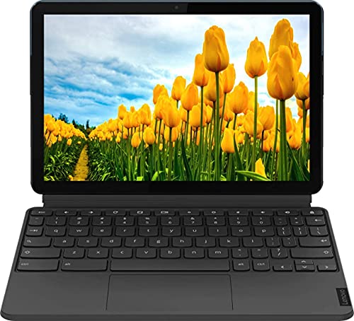 Newest Lenovo Chromebook Duet 10.1" Tablet Laptop for Business and Student, 8-core MediaTek Helio P60T, 4GB RAM 128GB Storage, Keyboard, ARM G72 MP3 Chrome OS w/GM 7 in 1 Accessories