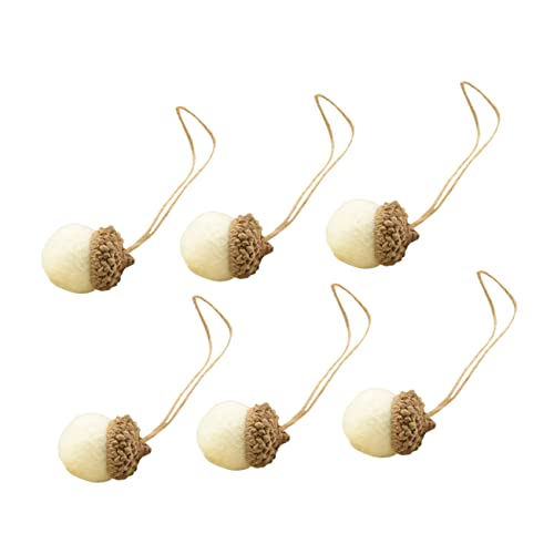 DECHOUS 6 1 Acorn Hanging Ornament Hanging Pinecone Christmas Tree Pine Cone Wool Felt Pendant Wool Felt Ball DIY Charm Pendant Decorations Wreath Wool Felt Beige Christmas Tree Hanging