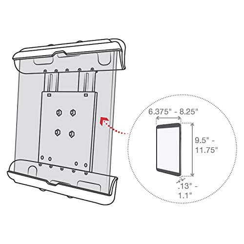 RAM Mounts RAM-HOL-TAB17U Tab-Tite Tablet Holder for Apple iPad Gen 1-4 with Case + More Compatible with RAM B 1" and C 1.5" Size Round Ball Bases
