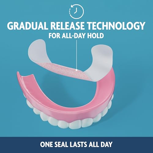 Sea Bond Secure Denture Adhesive Seals, Original Lowers, Zinc-Free, All-Day-Hold, Mess-Free, 15 Count (Pack of 1)