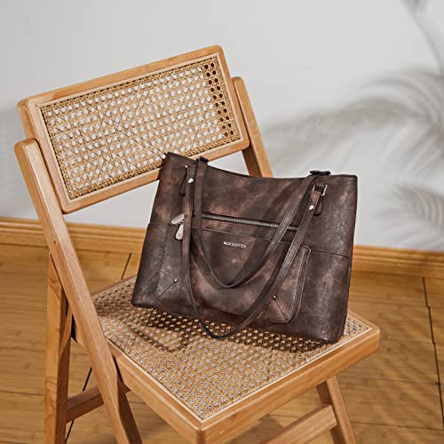 BOSTANTEN Women Handbag Leather Shoulder Bags Soft Designer Top Handle Purse (Brown 2)
